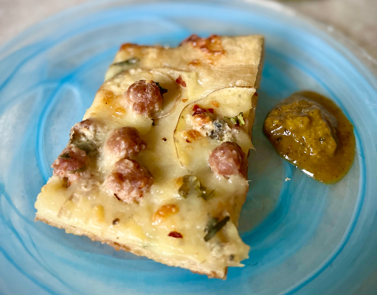 Potato Sausage Pizza – Mado's Sauces